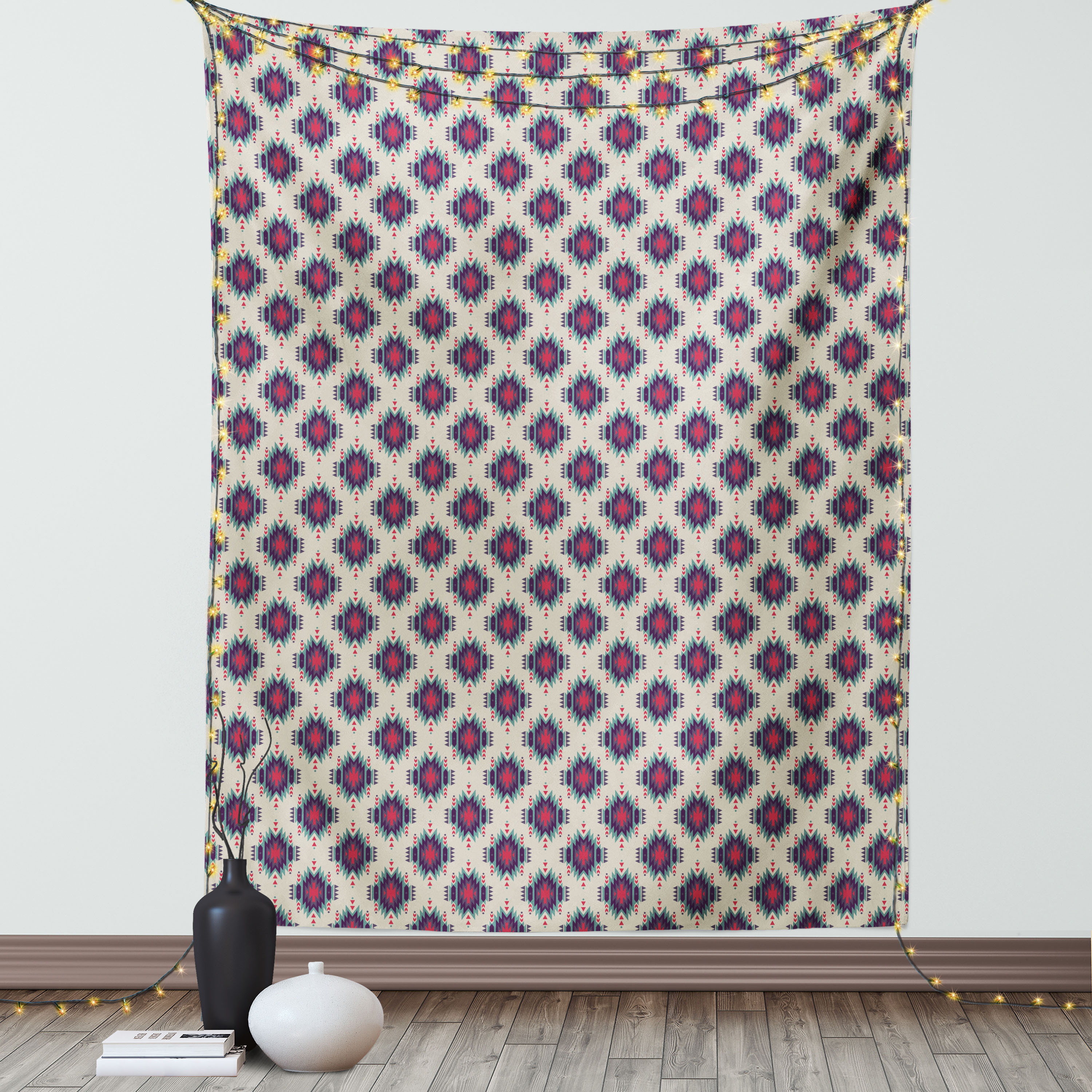 Ikat Tapestry, Aztec Tribal Ornament Repetitive Motifs Peruvian Mexican ...