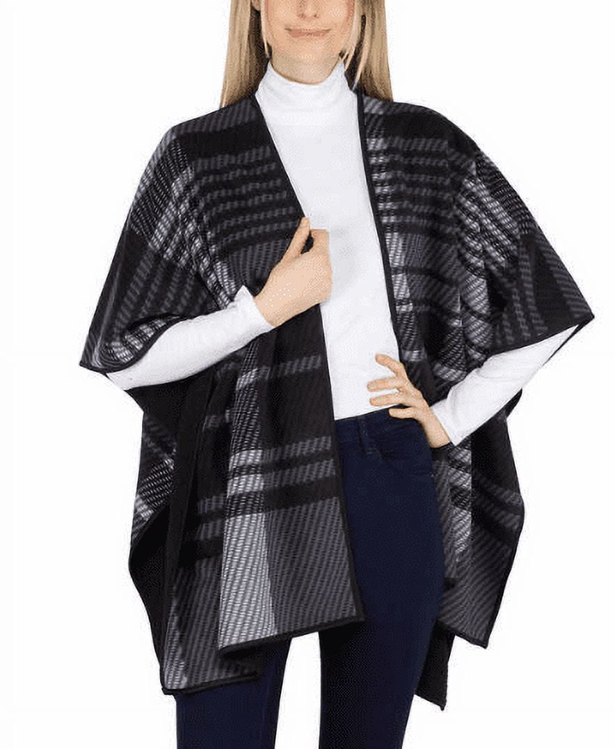Ike Behar Ladies' Reversible Wrap with High Pile Fleece Grey - Walmart.com