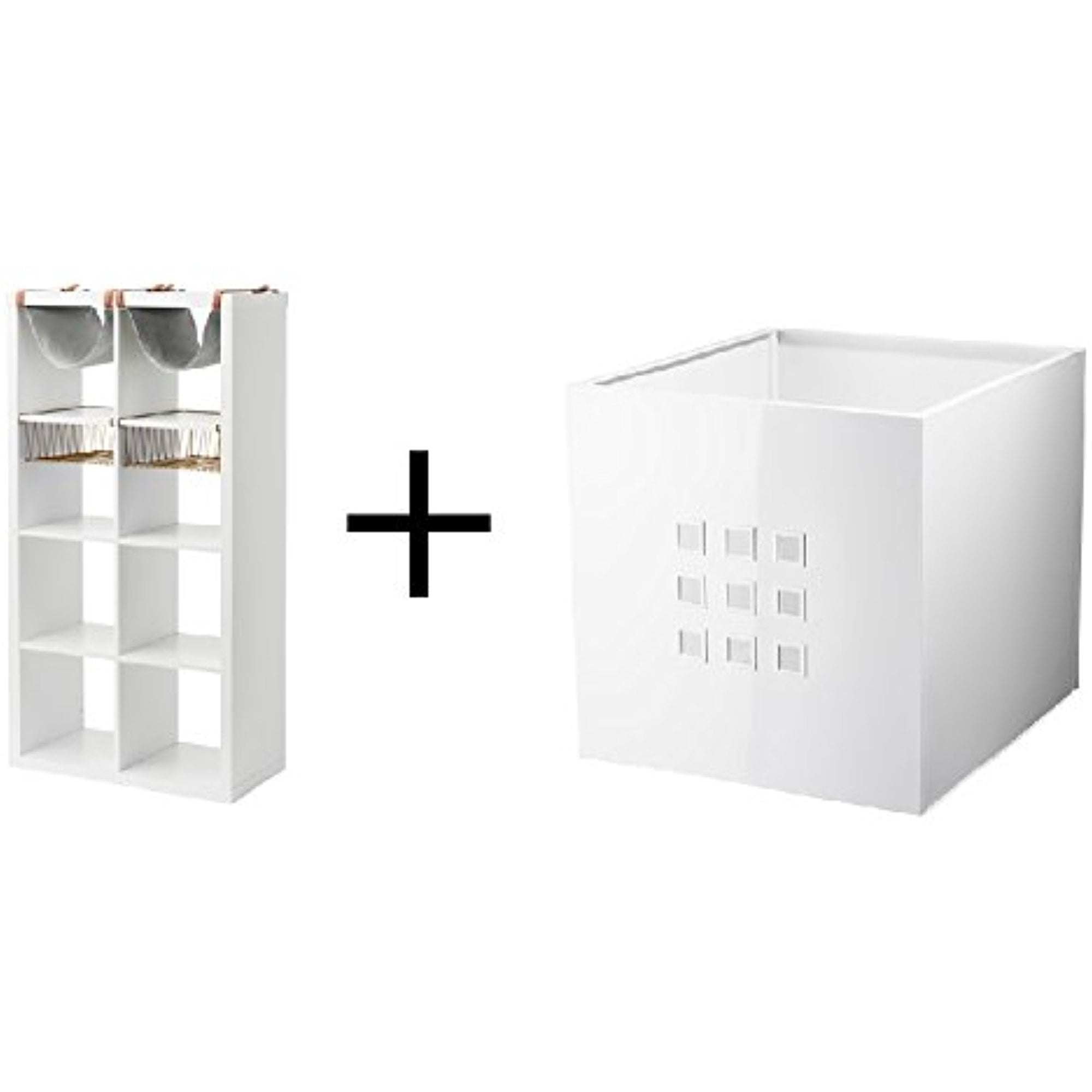 Ikea Shelf unit with 4 inserts, white Size 30 3/8x57 7/8 " and Ikea 4 ...