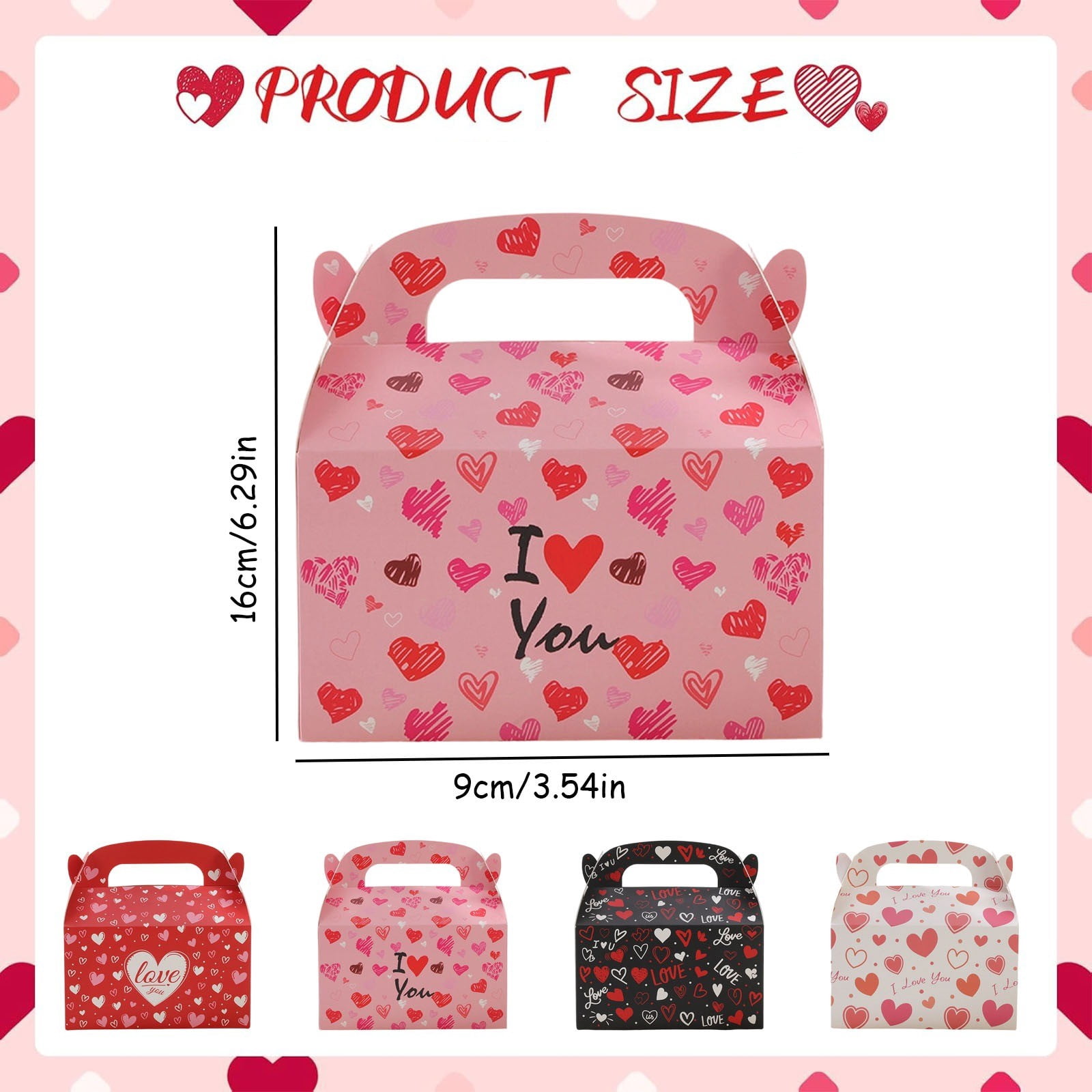 Ikeay 10 Pack Valentine Cookie Box Set Heart Shaped Portable Gift ...