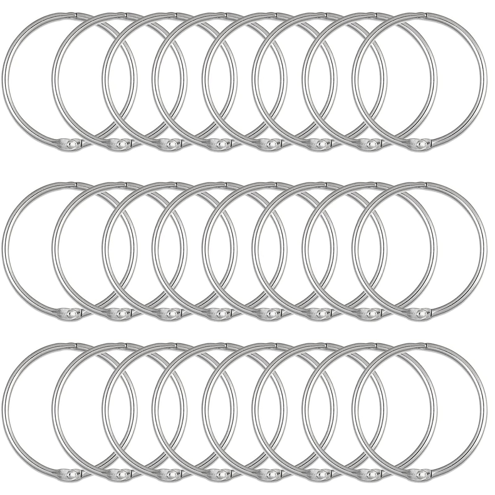 Ikeay 24Pcs Shower Curtain Rings Rustproof Decorative Shower Curtain ...