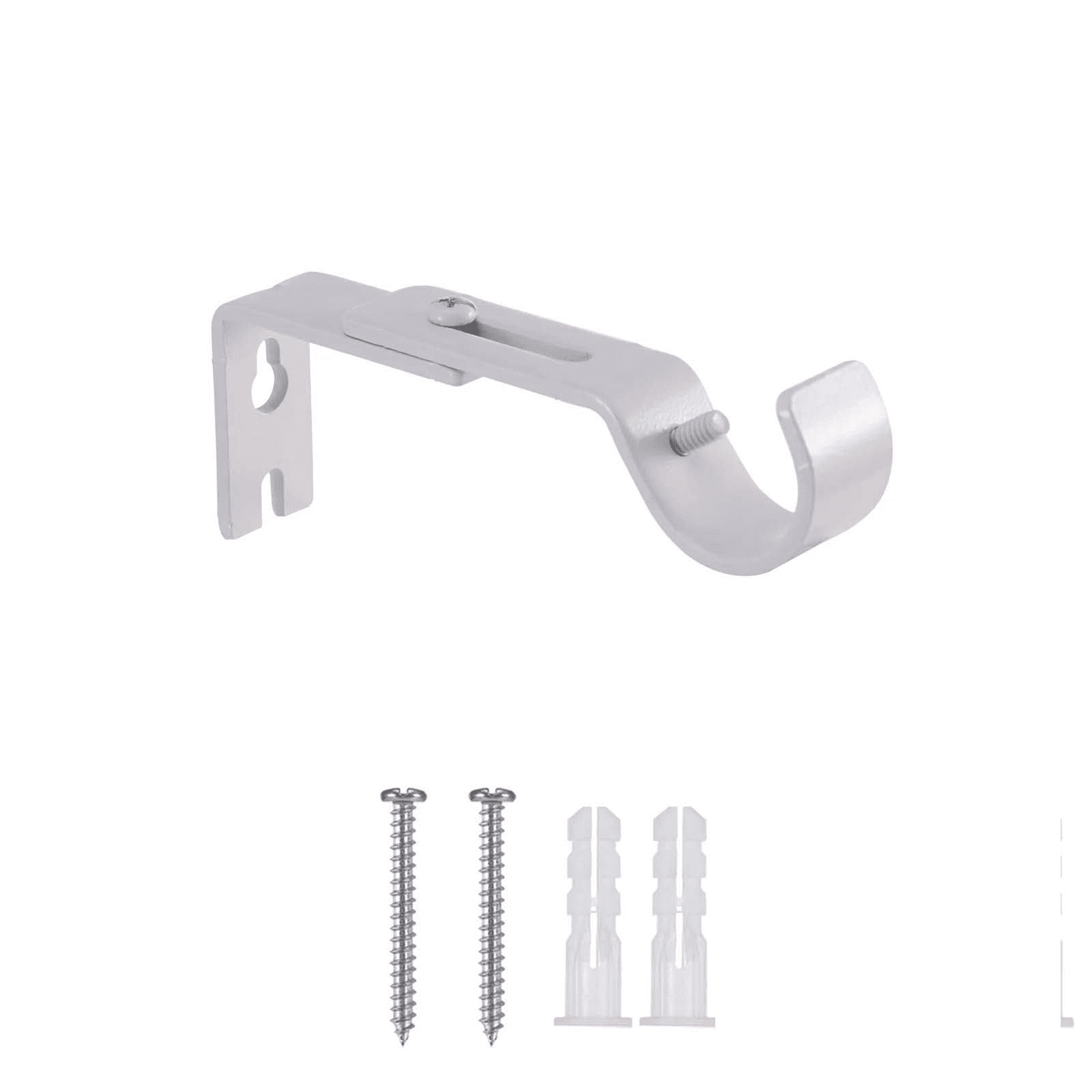 Ikeay Adjustable Curtain Rod Brackets - Wall Mounted Metal Single Rod ...
