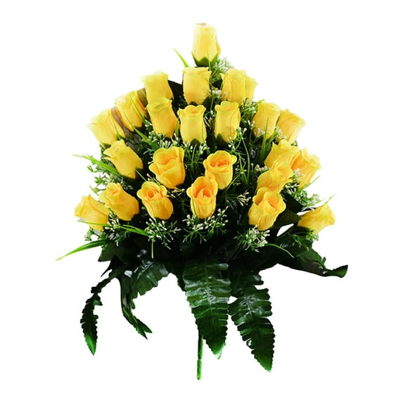 Ikeay Artificial Memorial Flower with Ground Stake, Single Silk Floral ...