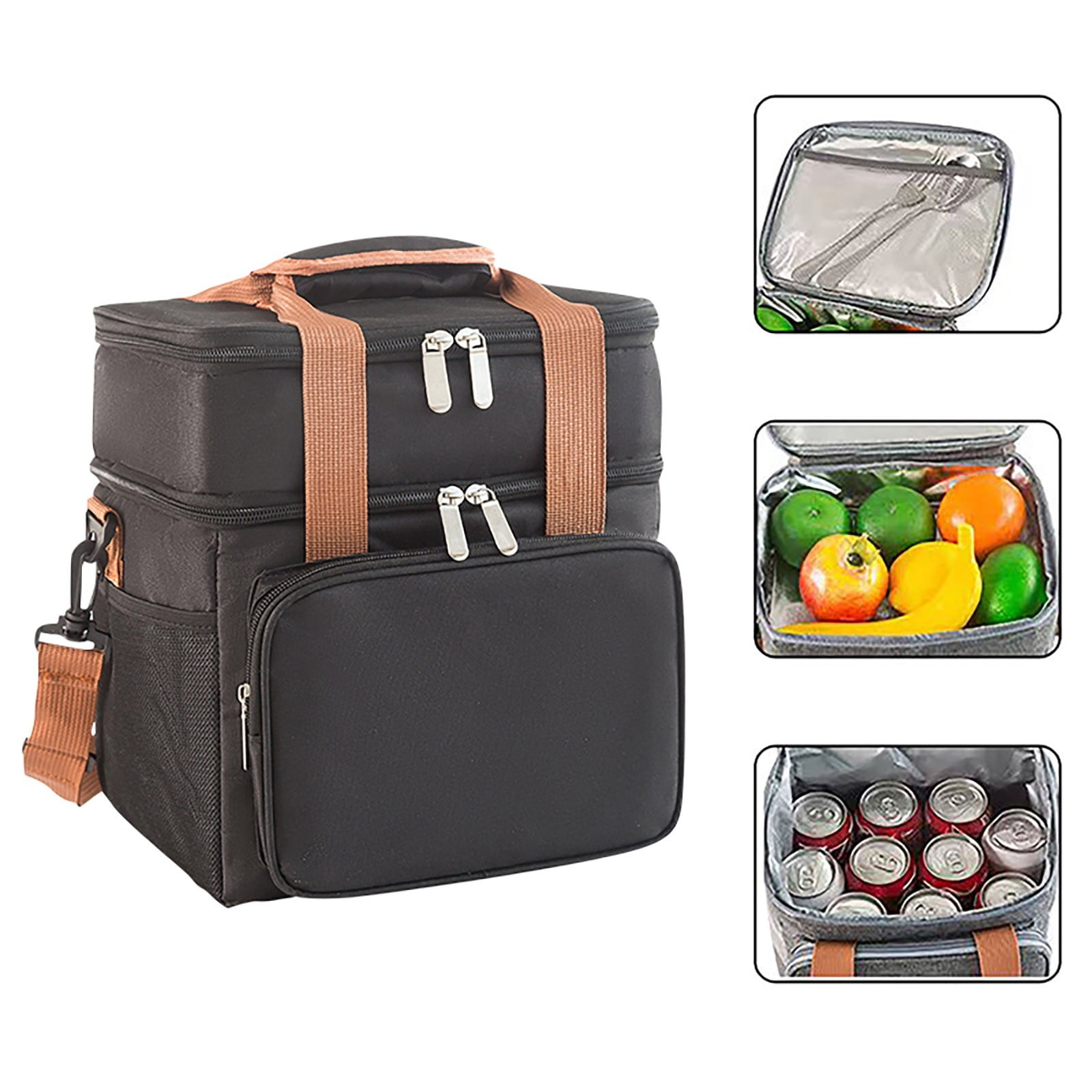 Ikeay Bento Packet| Insulated Large Lunch Box Double Heavy Duty Lunch ...