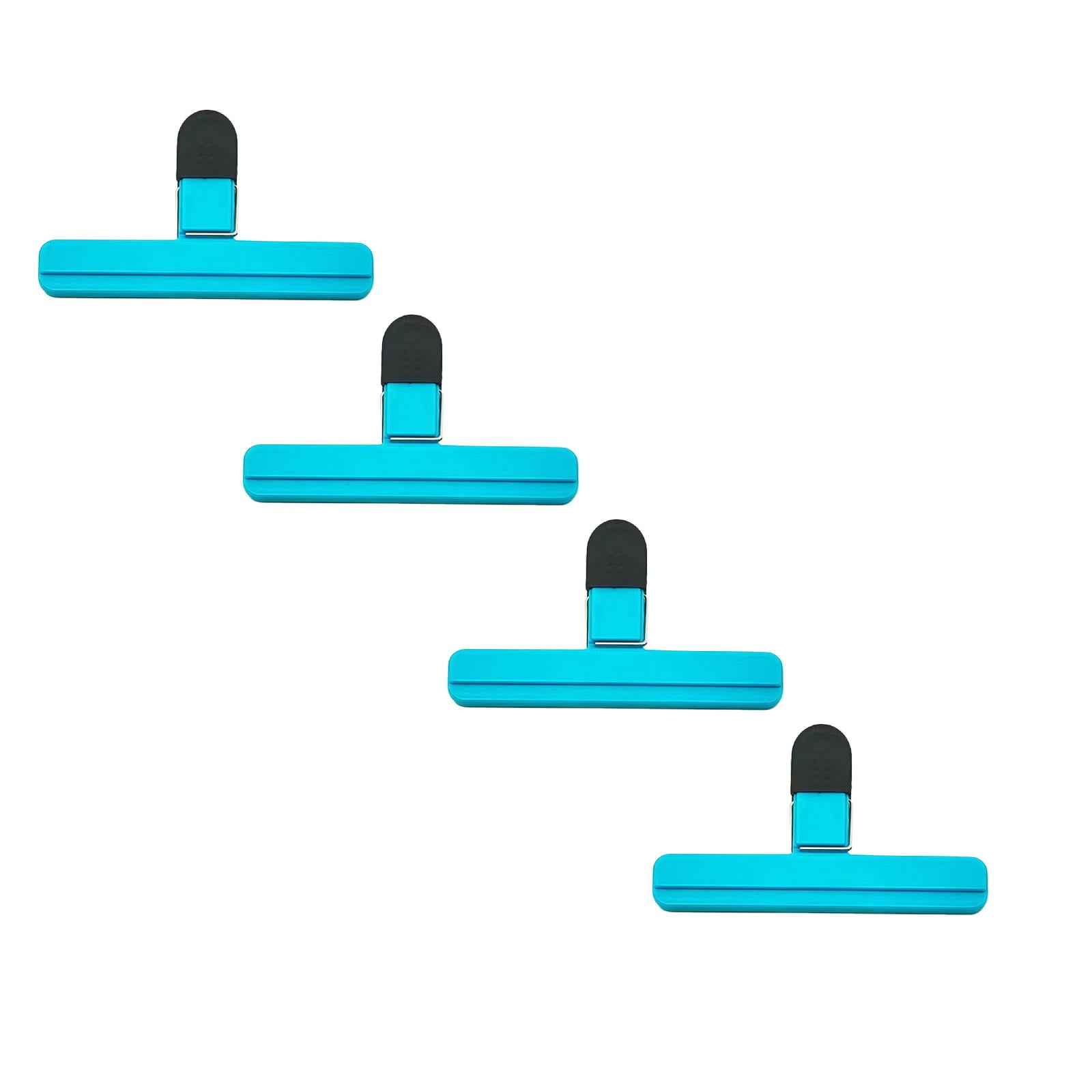 Ikeay Blue Wide Open Bag Clips for Food, Heavy Seal Grip, Set of 8 ...