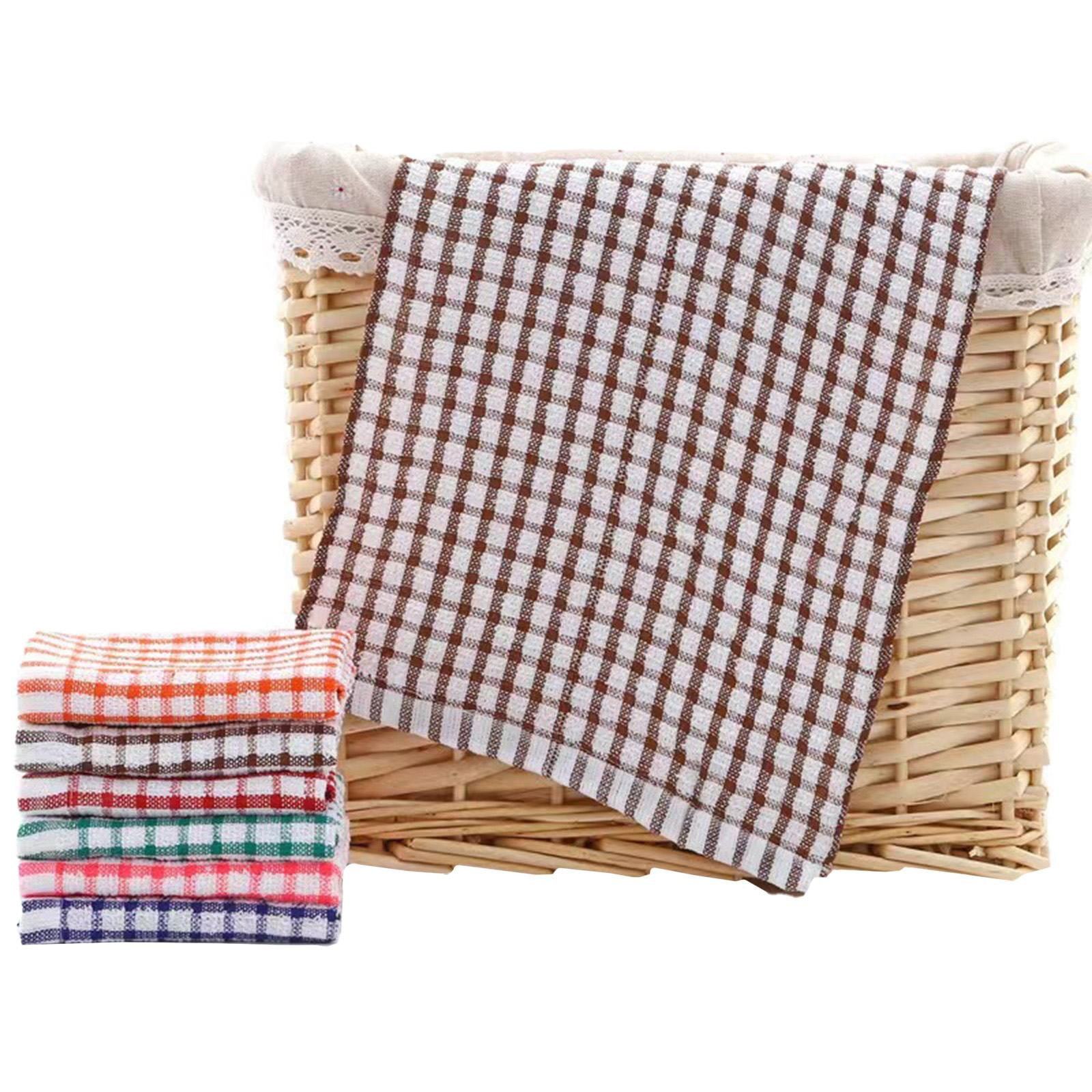 Ikeay Cotton Kitchen Dish Towels Set, 16X25 Inch Absorbent Dishcloths ...