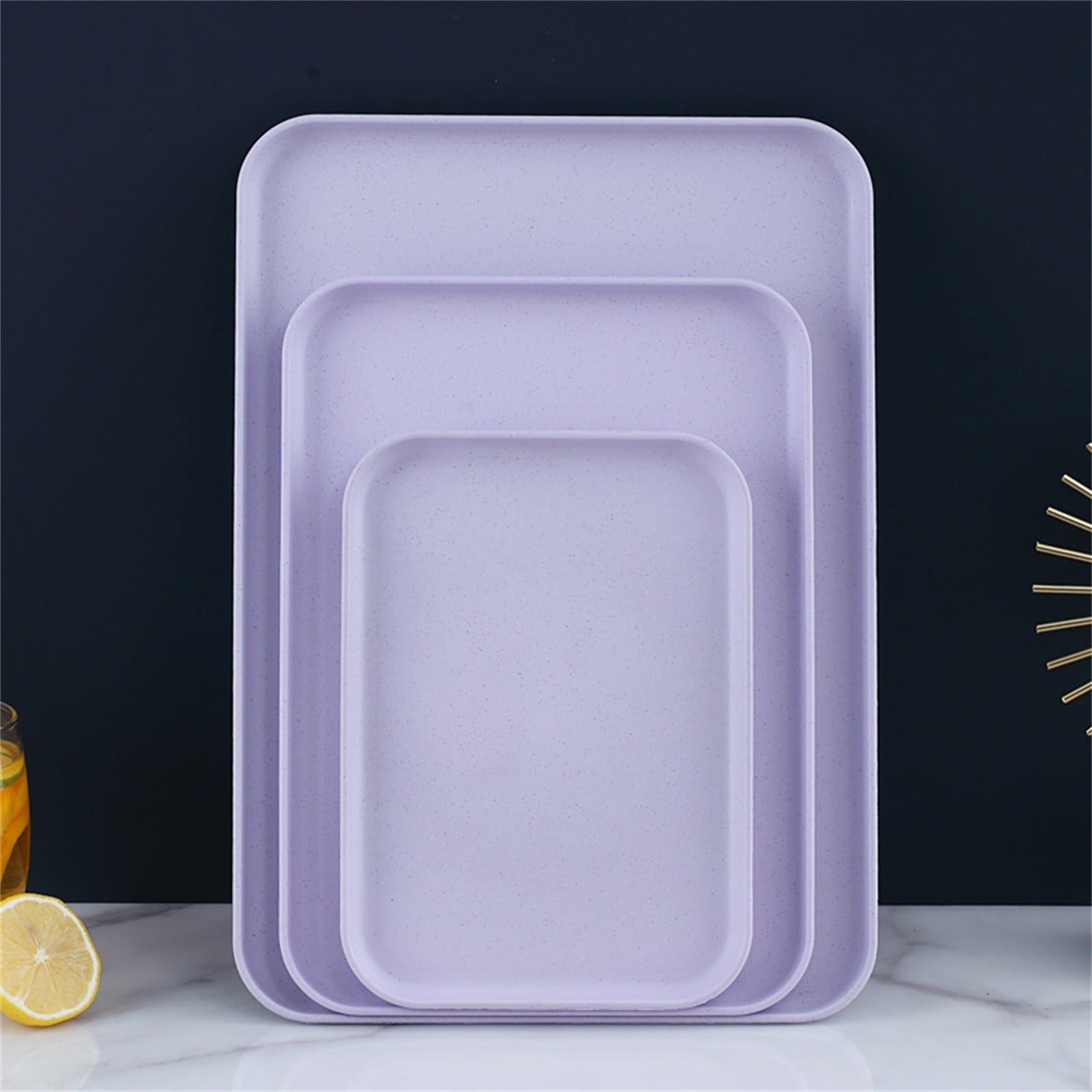 Ikeay Clearance Wheat Straw Tray Purple: Small,Birch Multi Use Large ...
