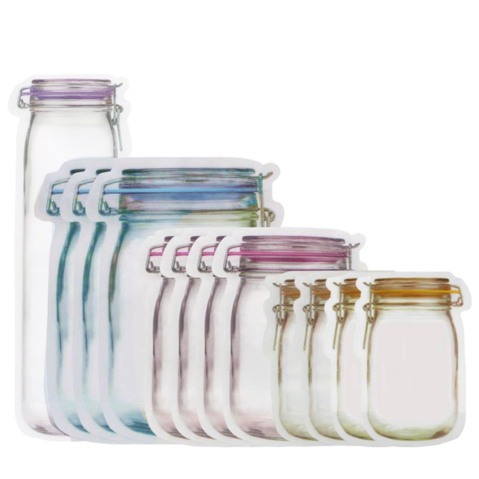 Ikeay Closure Bags, Preservation Reusable Food 28Pc Jar Fridge Bags ...