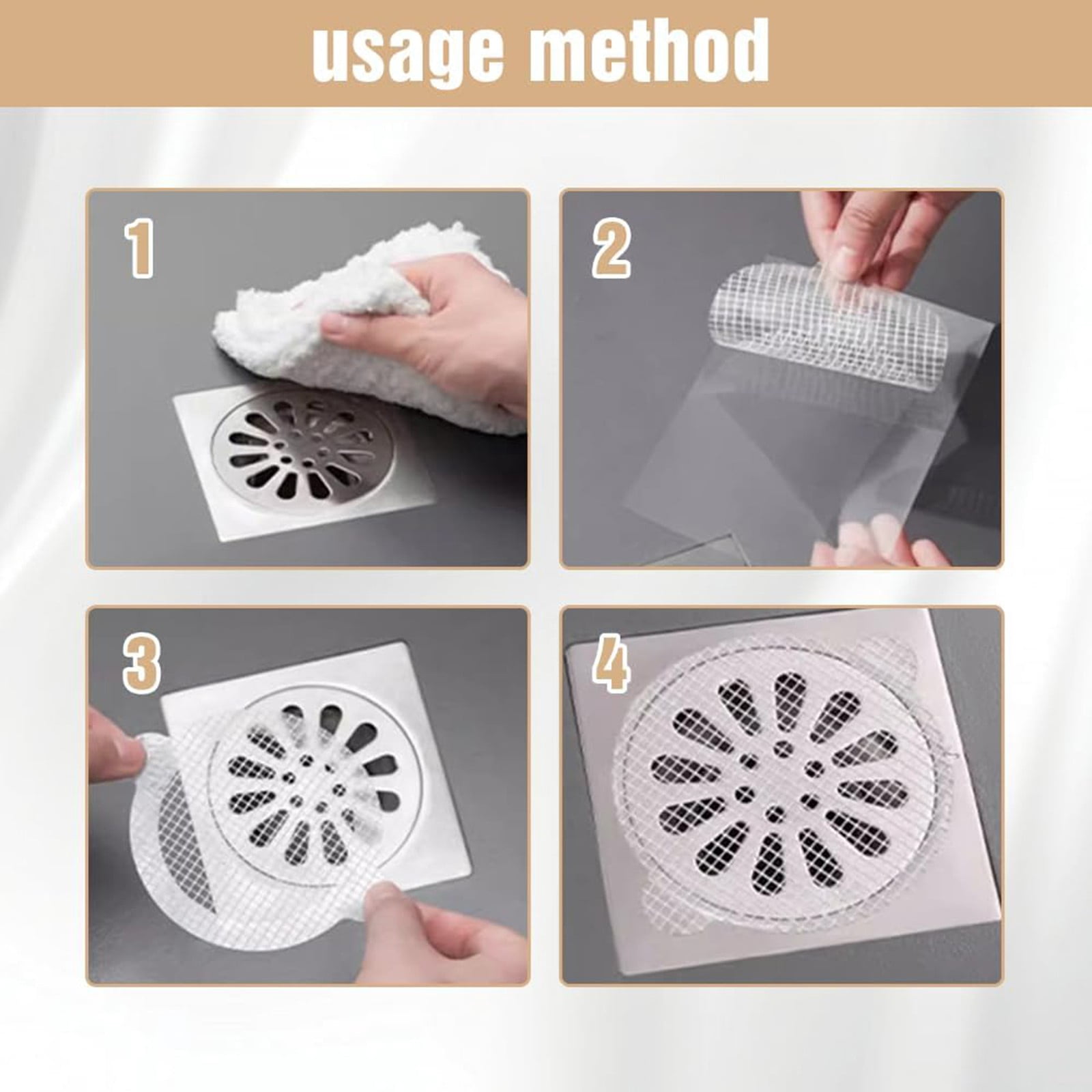 Ikeay Disposable Self-Adhesive Drain Hair Catchers, Shower Bathtub ...