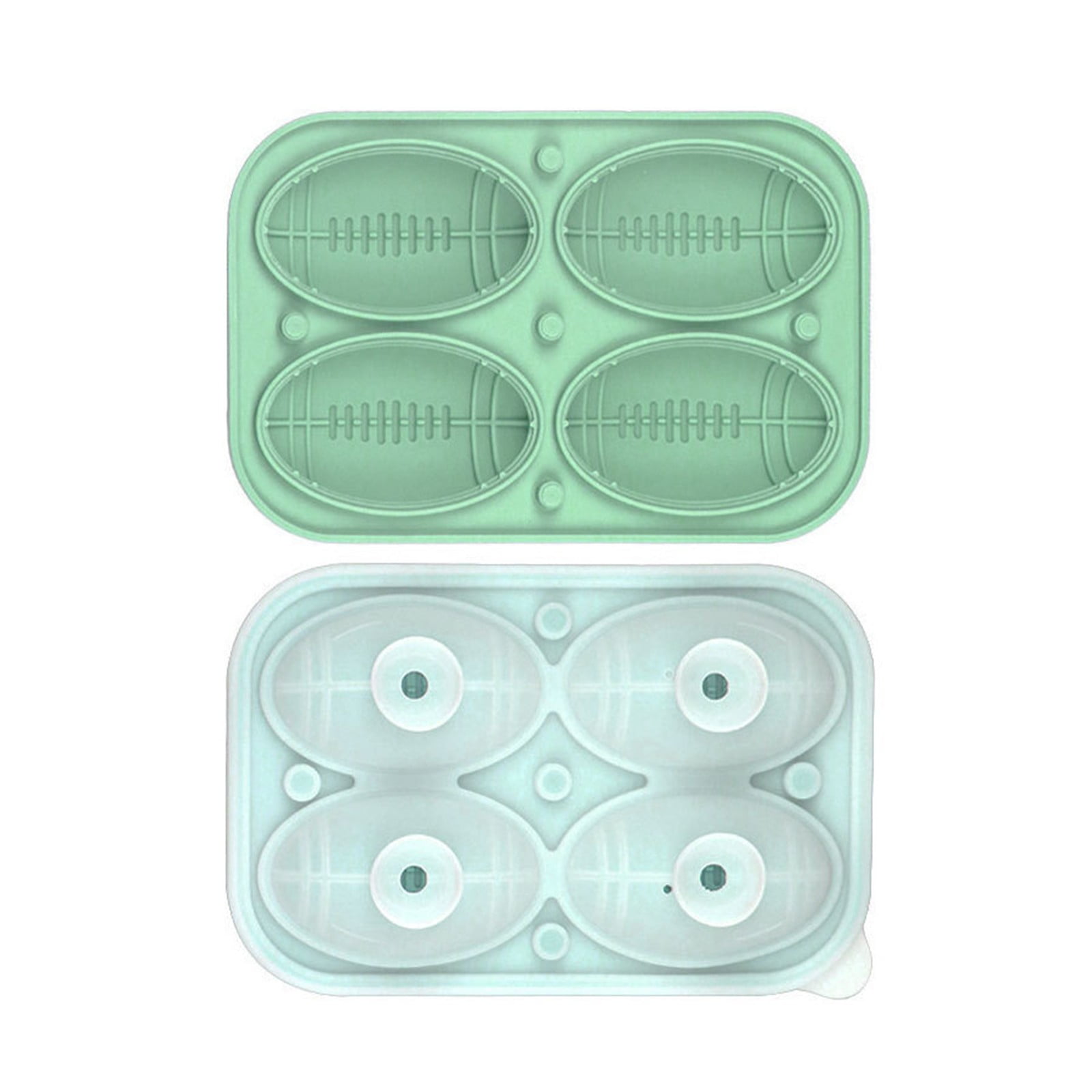 Ikeay Football Ice Cube Mold, Silicone Ice Cube Moulds Set Sphere Giant ...