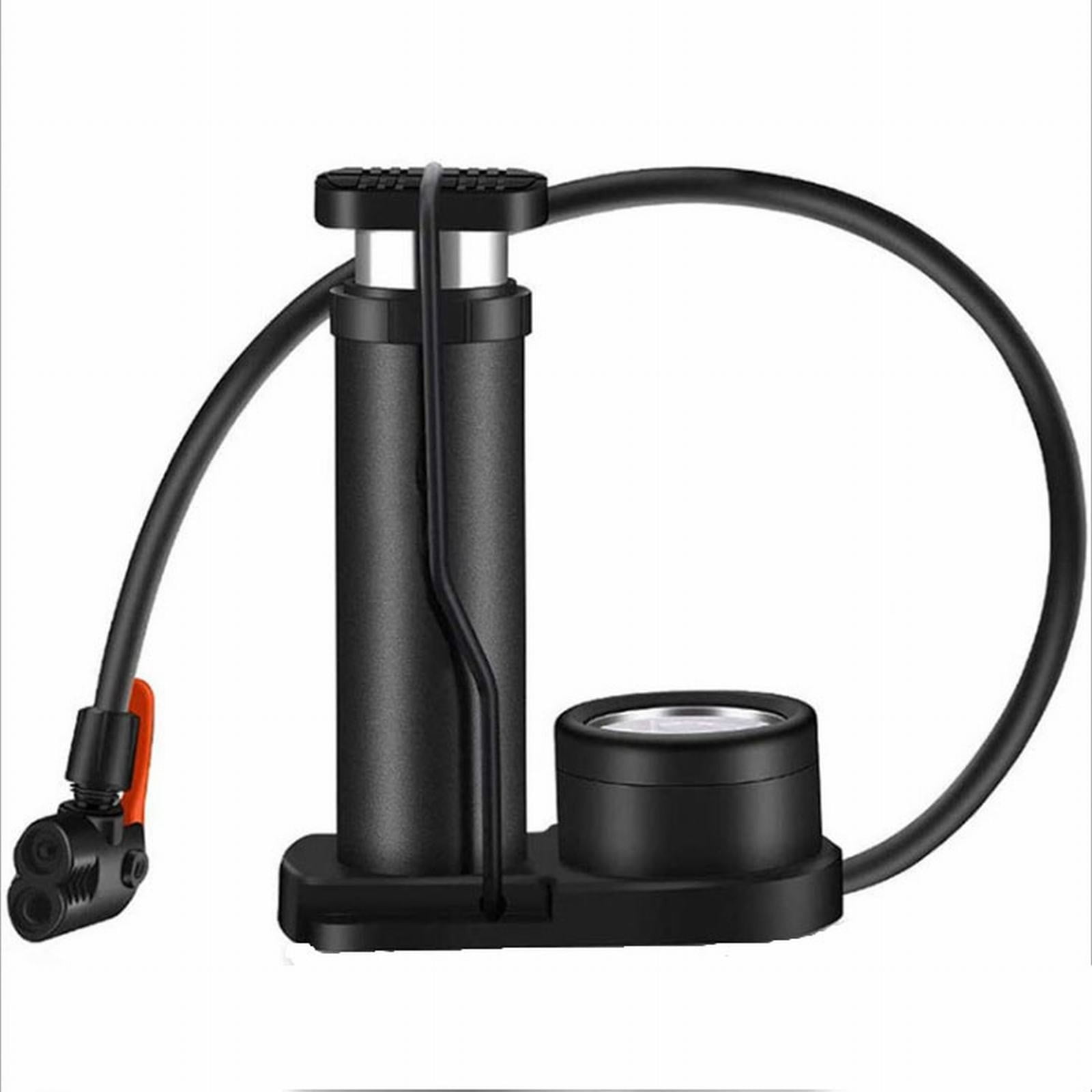Ikeay Mini Portable Foot Pump with Pressure Gauge Tire Air Pump Black ...
