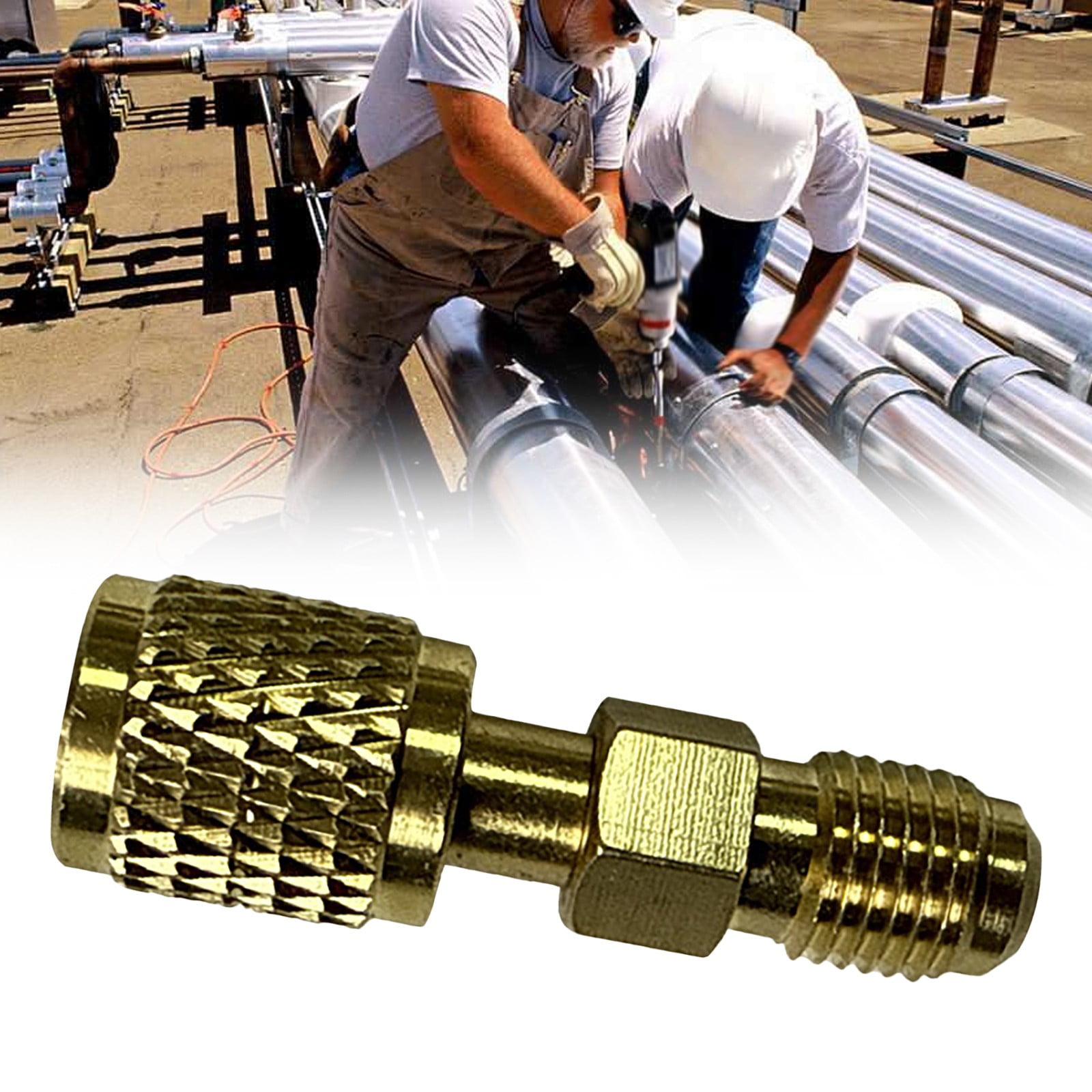 Ikeay R32/R454B Refrigerant Adapter - 1/4" Sae Reverse Thread Brass ...