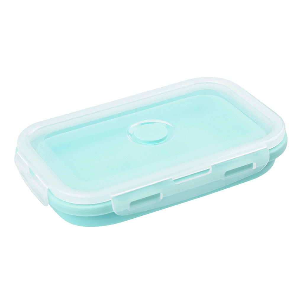 Ikeay Silicone Folding Lunch Box, Silicone Collapsible Lunch Box ...