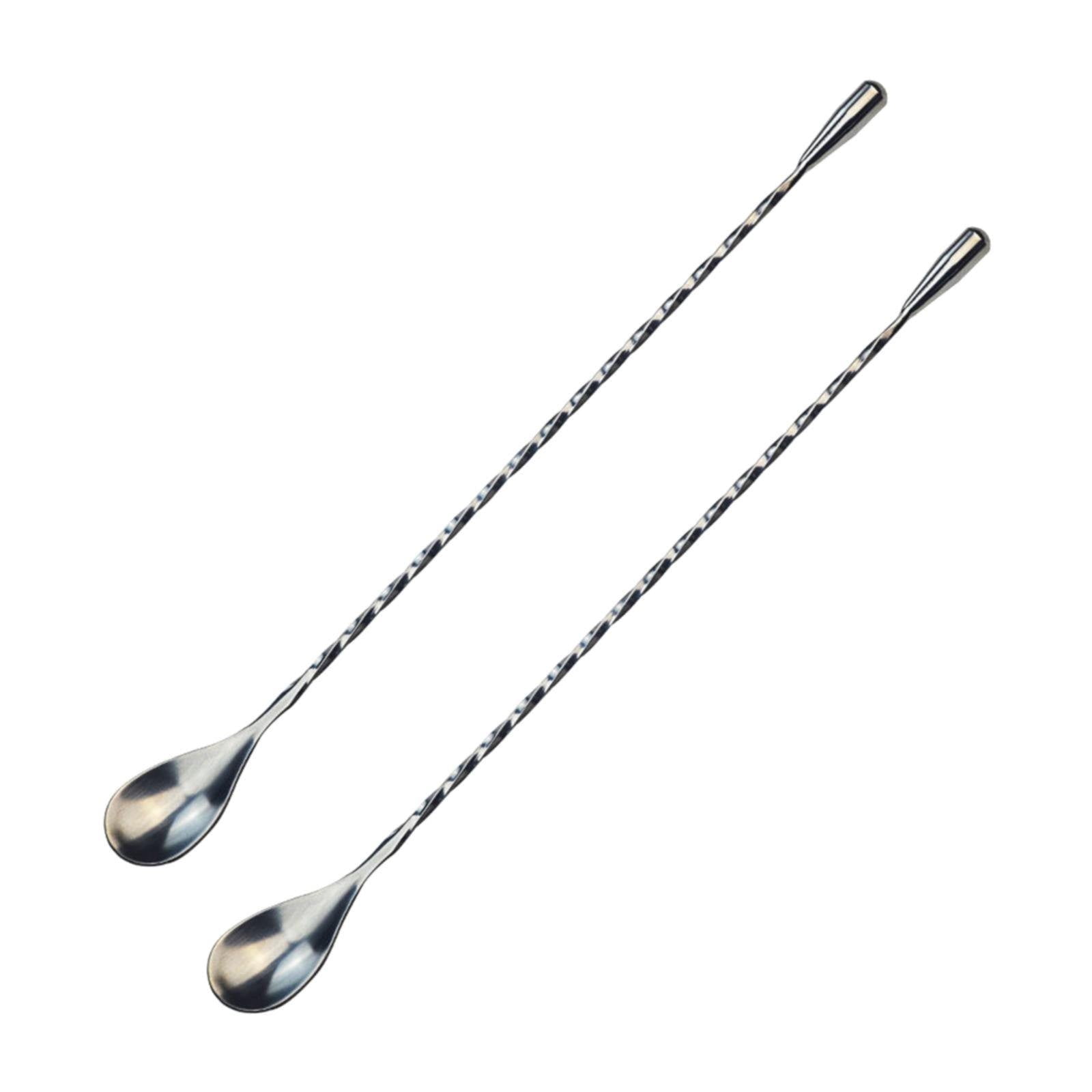 Ikeay Stainless Steel Spoons, Stainless Steel Bar Spoon Long Handle ...