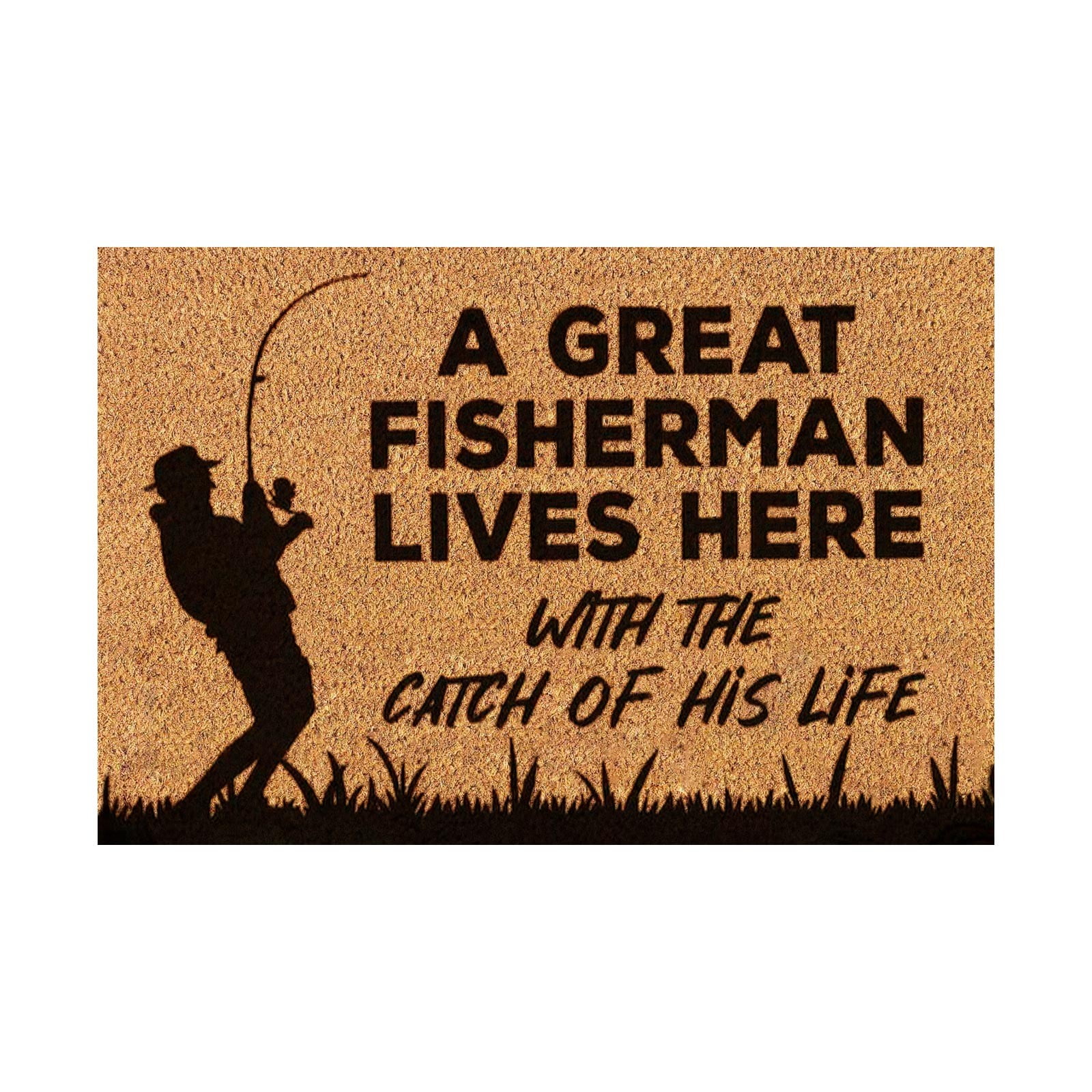 Ikeay Welcome Mat Clearance! A Great Fisherman Lives Here with the ...