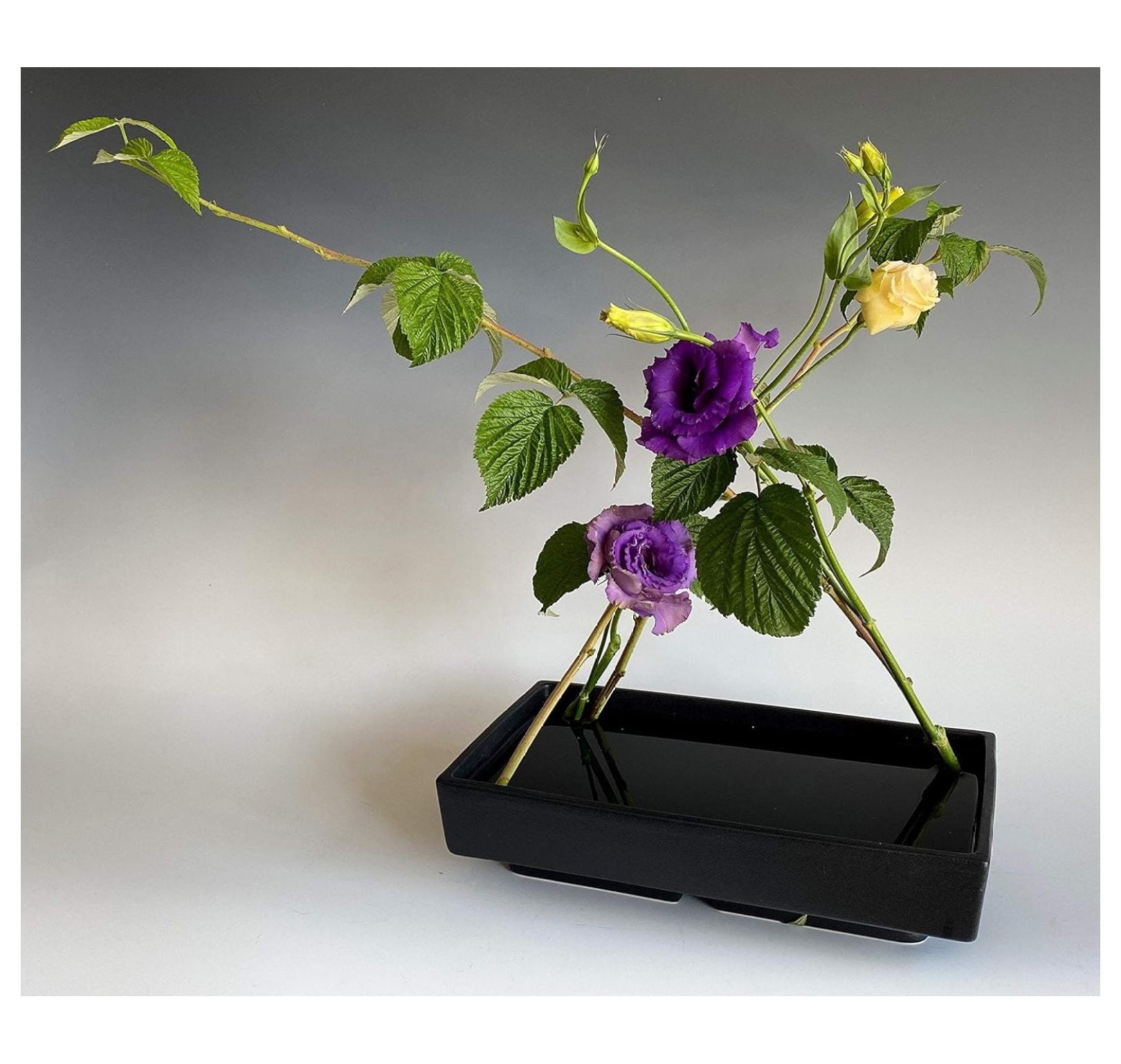 Ikebana Flower Vase, Japanese Rectangular Ceramic Suiban, Raised Base - Walmart.com