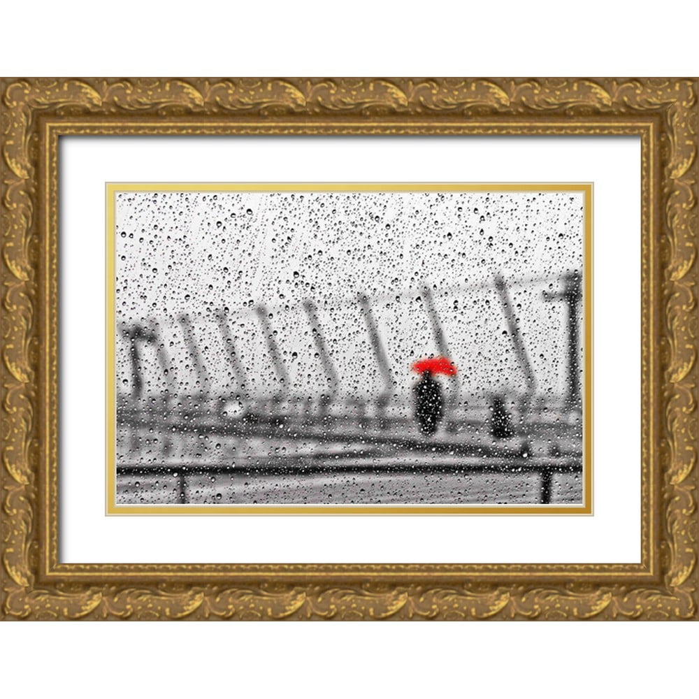 Ikeda, Keisuke 24x17 Gold Ornate Wood Framed with Double Matting Museum ...