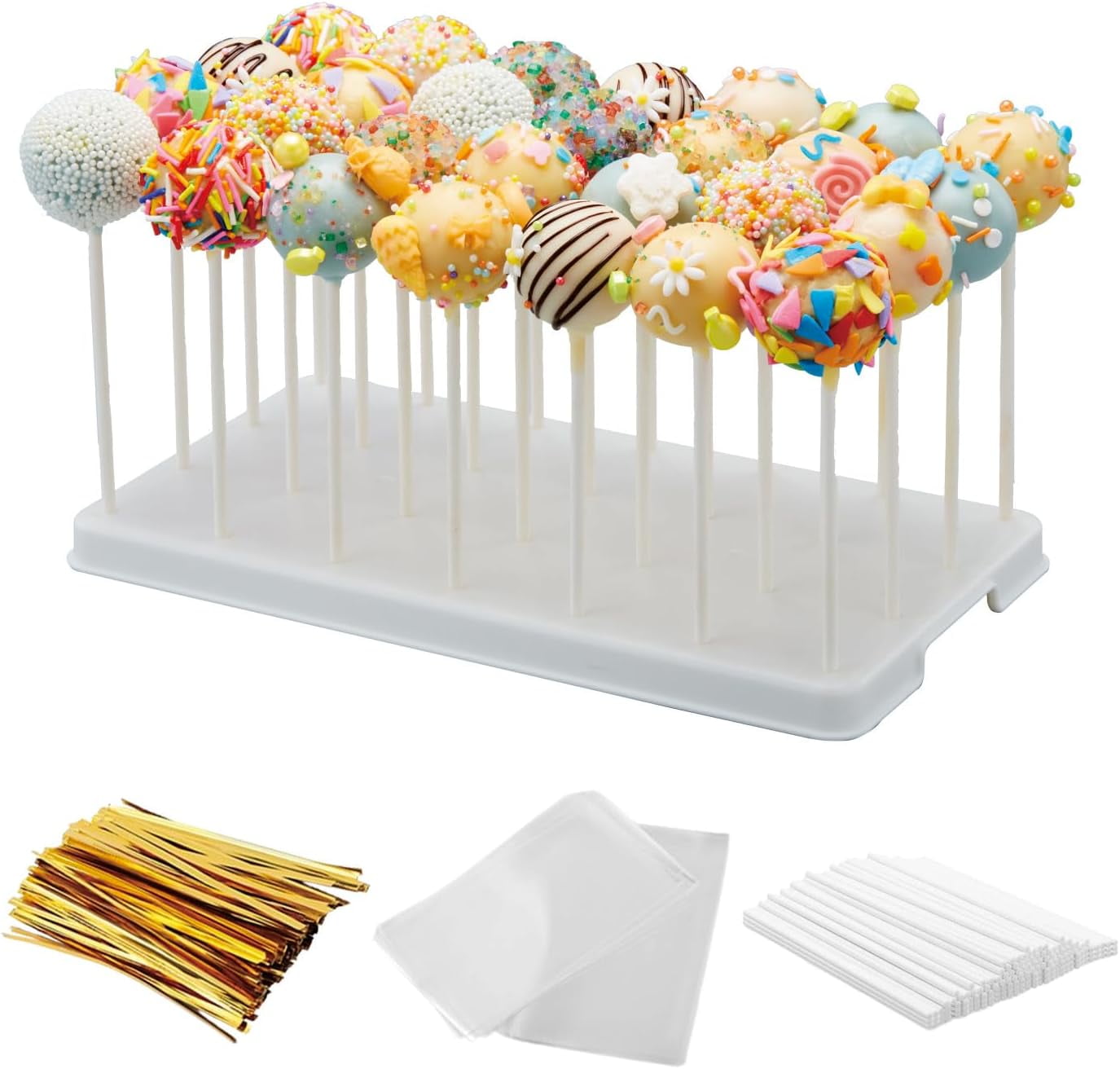 Ikerall 28 Holes Cake Pop Stand for Cake Pops, Lollipop Hold Stand ...