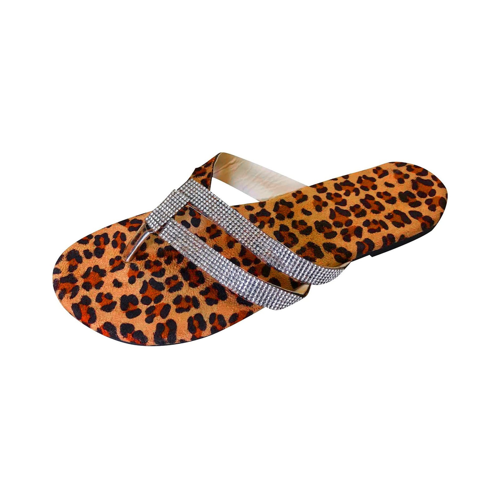 Ikevan Womens Glitter Bling Fancy Slide Flat Low Wedge Sandals Shoes ...