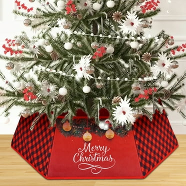 Ikfashoni Christmas Tree Collar, 28" Red Glitter Christmas Tree Skirt ...