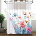 Ikfashoni Hookless Shower Curtain with Snap in Liner,Colorful Floral ...