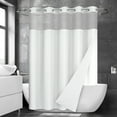 Ikfashoni Hookless Shower Curtain with Snap in Liner, White Waffle ...