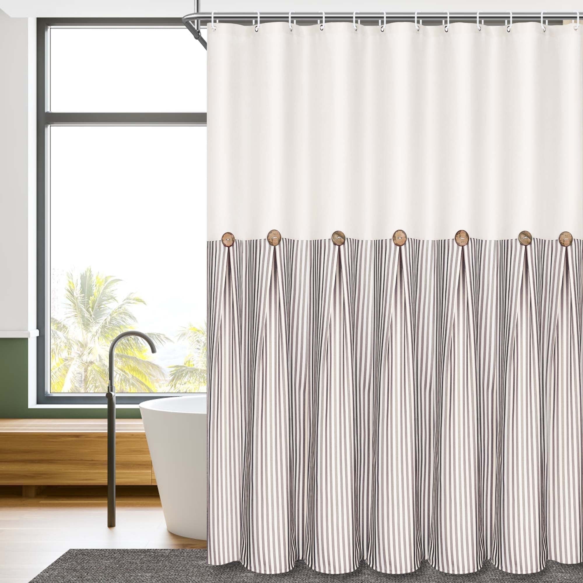 Ikfashoni Shower Curtain, Farmhouse Button Waterproof Fabric Bathroom Curtain, 72"x72" - Walmart.com