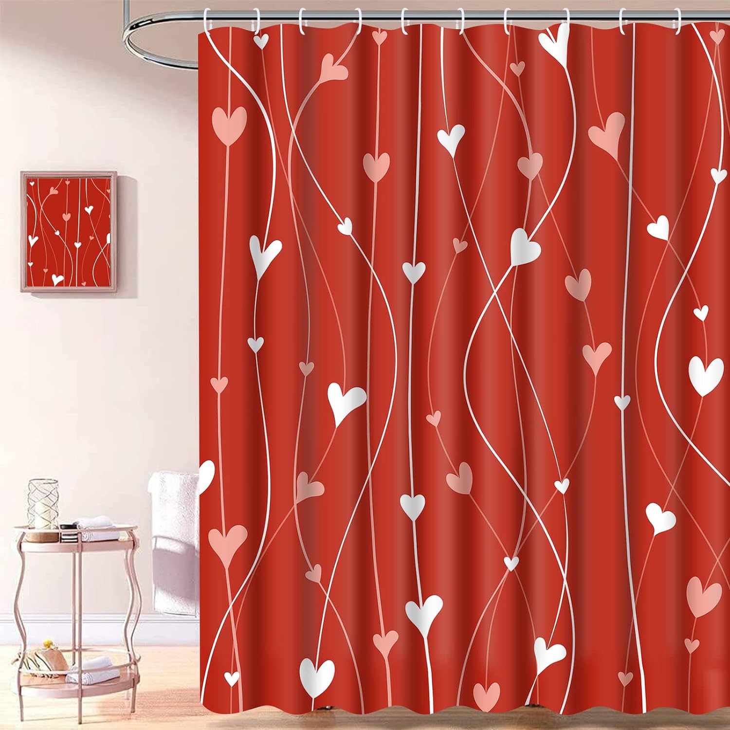 Greendecor Peacock Feather Waterproof Shower Curtain Set With Hooks