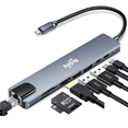 Ikling USB C HUB, 8 in 1 Adapter with 4K HDMI, 100W PD, USB 3.0, RJ45 ...