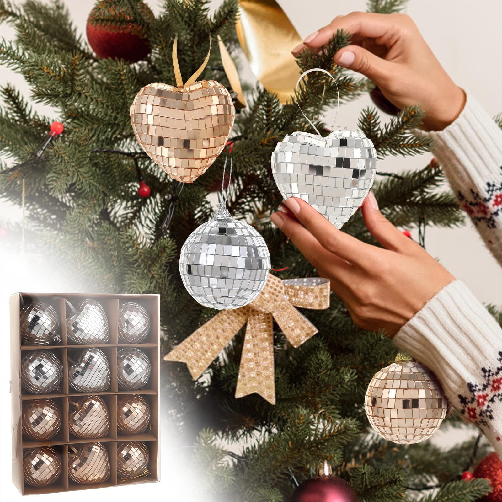 Ikohbadg Mirror Disco Balls Set, Christmas Balls Christmas Tree ...