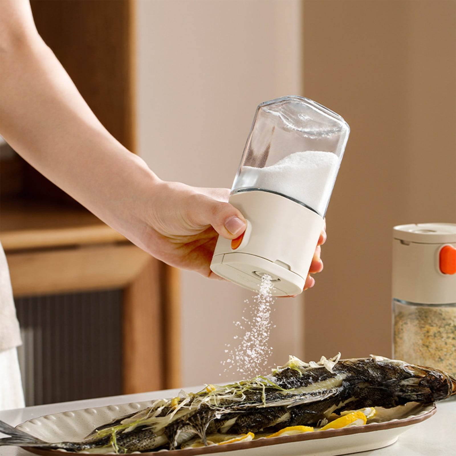 Ikohbadg 2-in-1 Dosing Shaker, Seasoning Jar Press On Controller ...