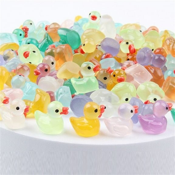 100pcs Mini Resin Ducks, Bulk Little Duck Figures Plastic Small ...