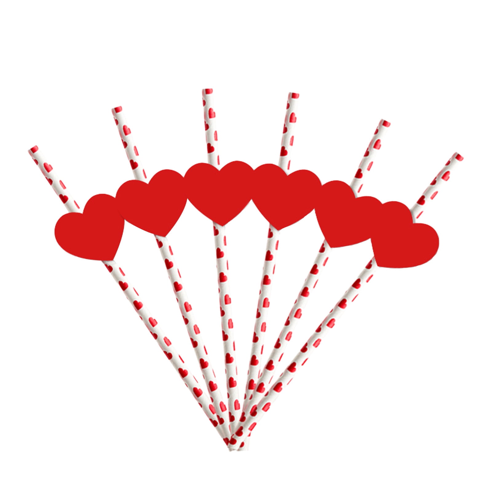 Ikohbadg 24Pcs Valentine's Day Paper Straws Foil Straws Disposable ...
