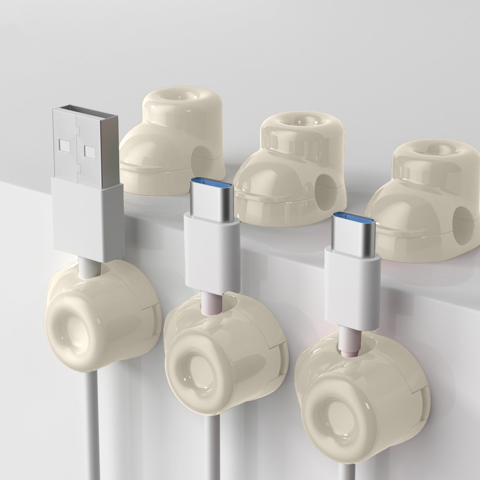 Ikohbadg 3 Pack Cable Organizer, Magnetic Desktop Cable Storage, Solid ...