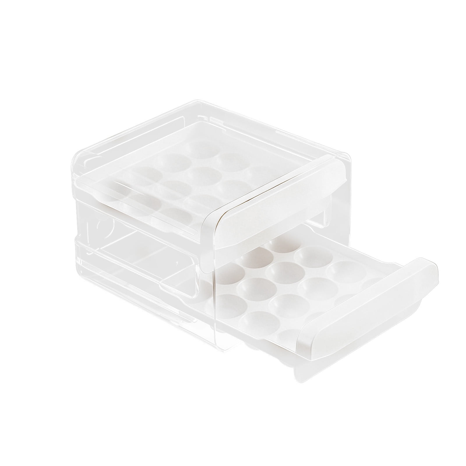 Ikohbadg 32 Compartment Egg Storage Box, Clear Plastic Refrigerator ...