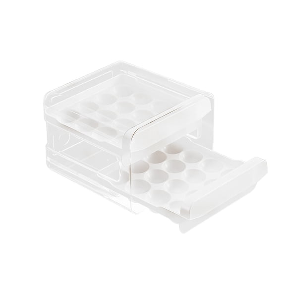 Ikohbadg 32 Compartment Egg Storage Box, Clear Plastic Refrigerator ...