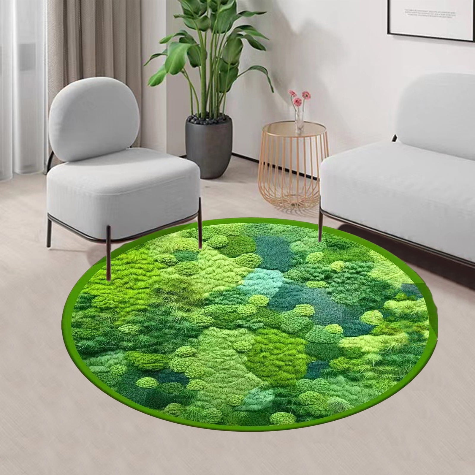 Ikohbadg 3D Grass Moss Rug Soft Shag Moss Area Rugs Non Slip Washable ...