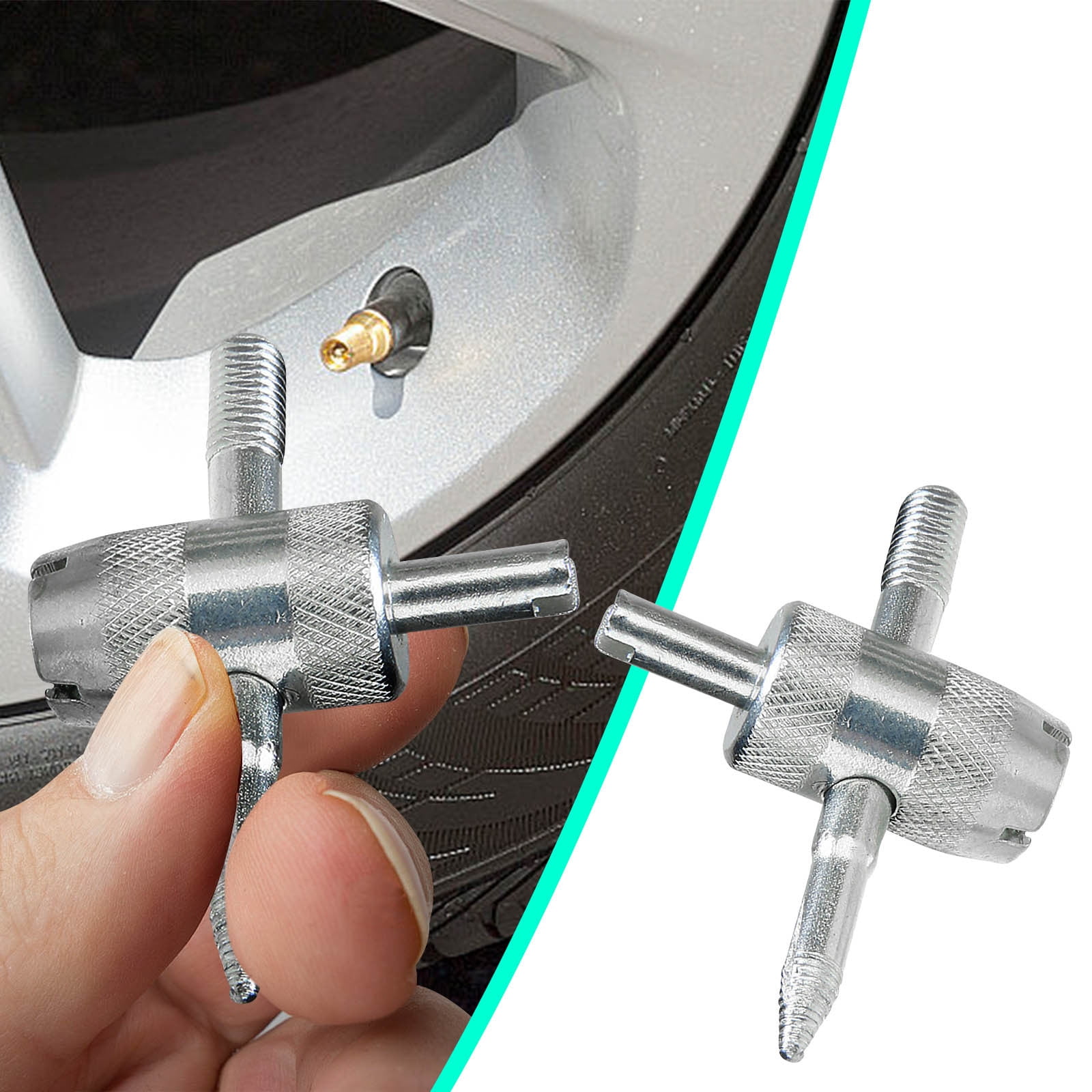 Ikohbadg 5 Pcs 4-Way Tire Valve Removal Tool, Multifunctional Tire ...