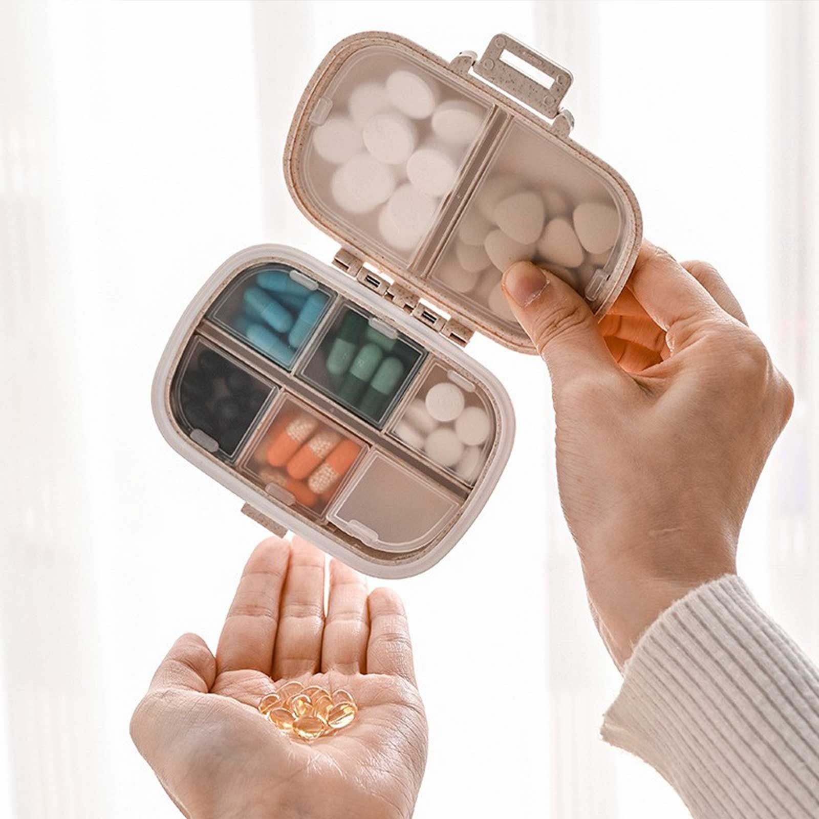 Ikohbadg Travel Pill Organizer Small Pill Box Portable Daily, 8 ...