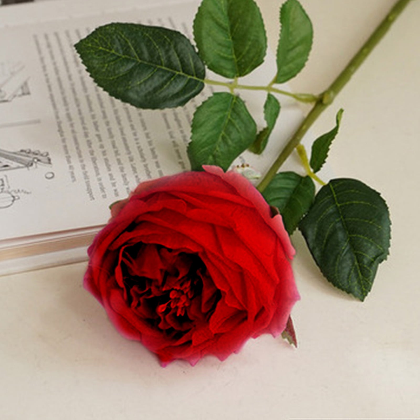 Ikohbadg Artificial Rose Decoration - Single Branch Simulation Flower ...