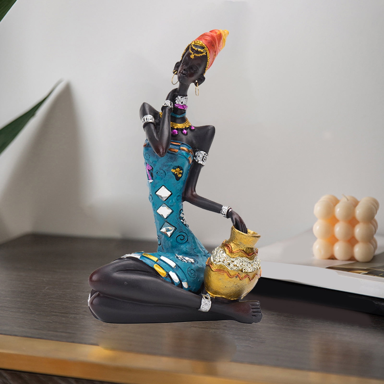 Ikohbadg Black Resin Traditional Women Statues, European Exotic Style ...