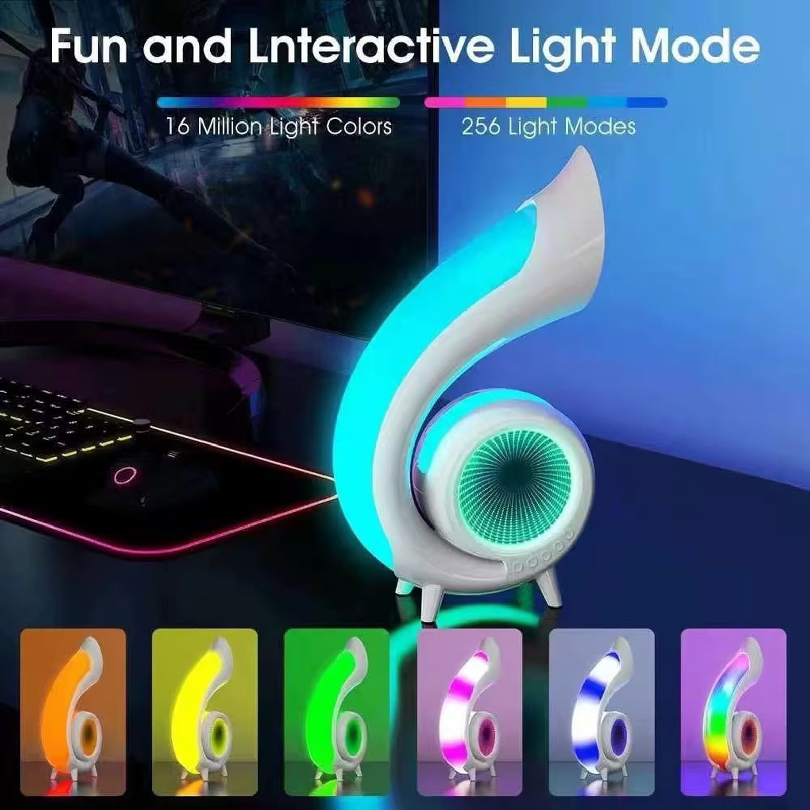 Ikohbadg Bluetooth Speaker with LED Night Light and Wireless Charging ...