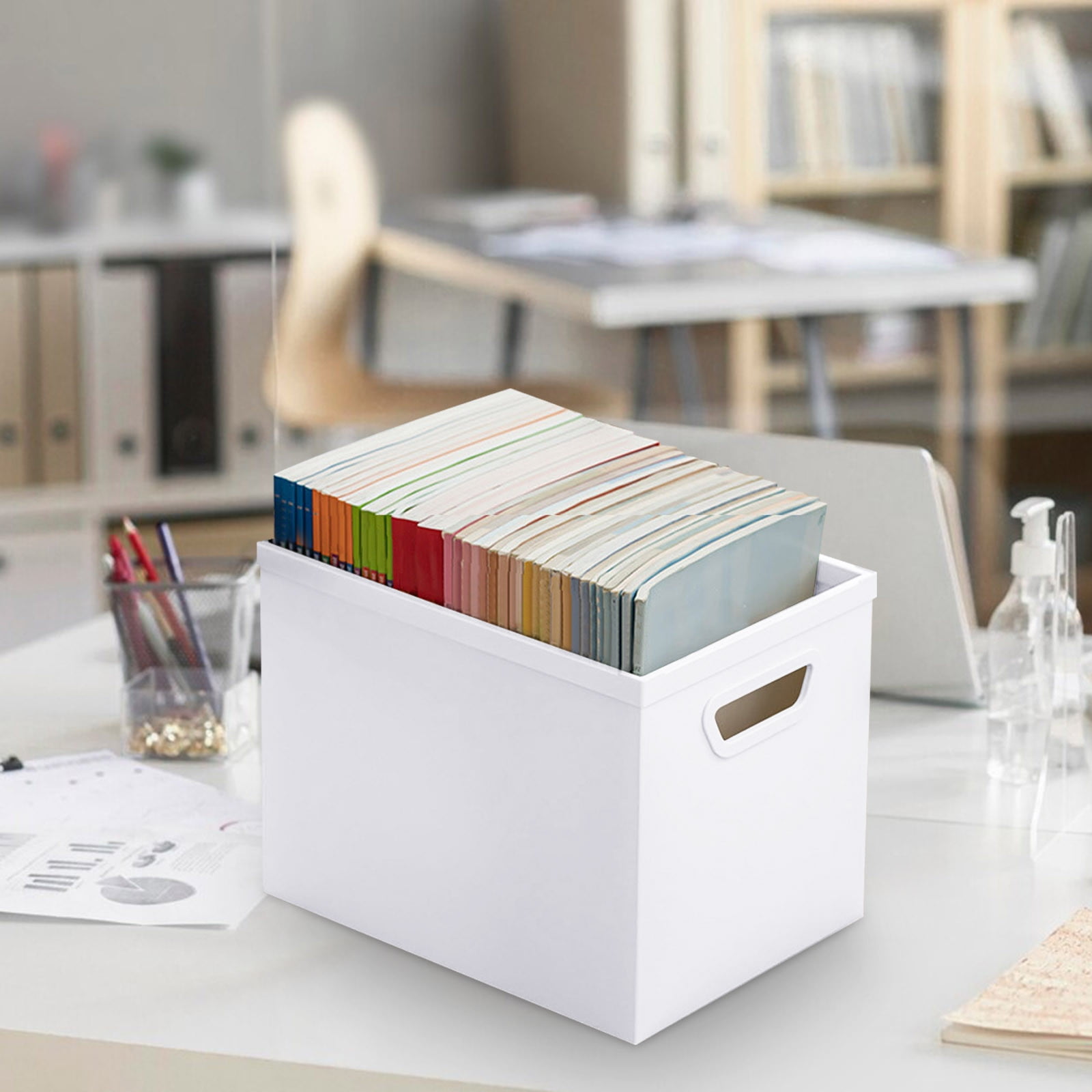 Ikohbadg Book Storage Box under Table, Multi-functional Organizing Box ...