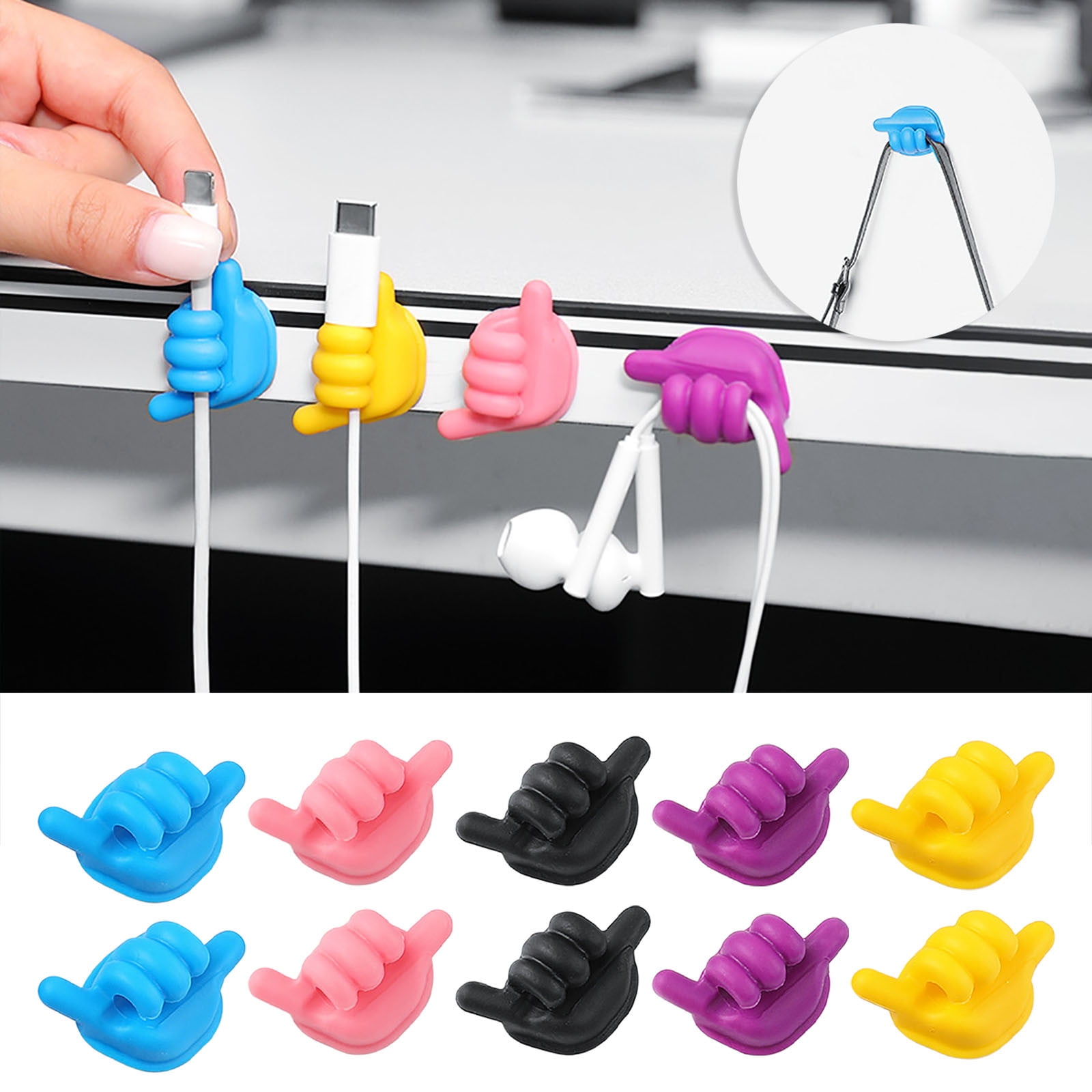 Ikohbadg Self-Adhesive Thumb Hooks, 10Pcs Creative Silicone Thumb Wall ...