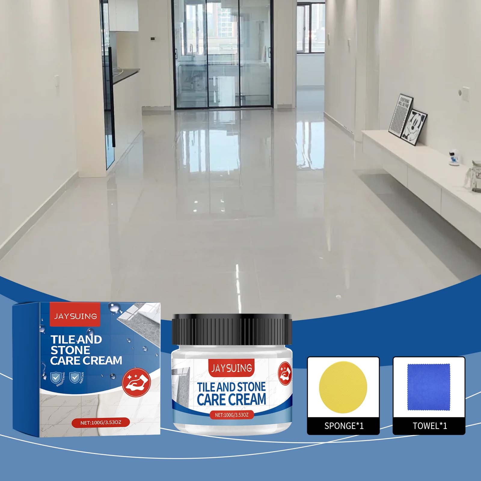 Ikohbadg Crystal Plating Agent Tile Care Cream for Brightening, Stone ...