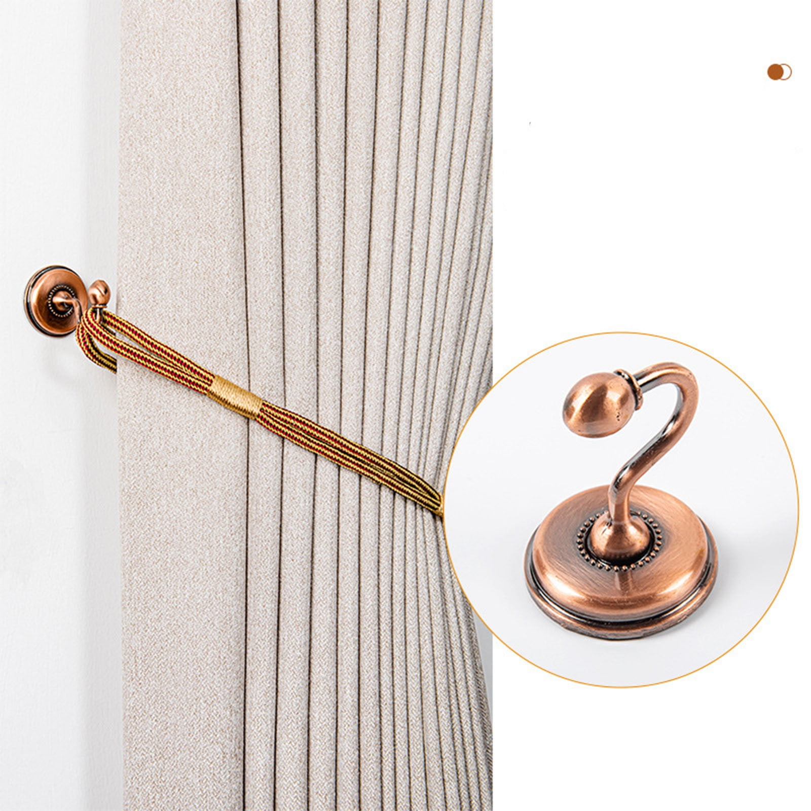 Ikohbadg Curtain Tie Backs: Set of 2 Alloy Curtain Holdbacks with Wall ...