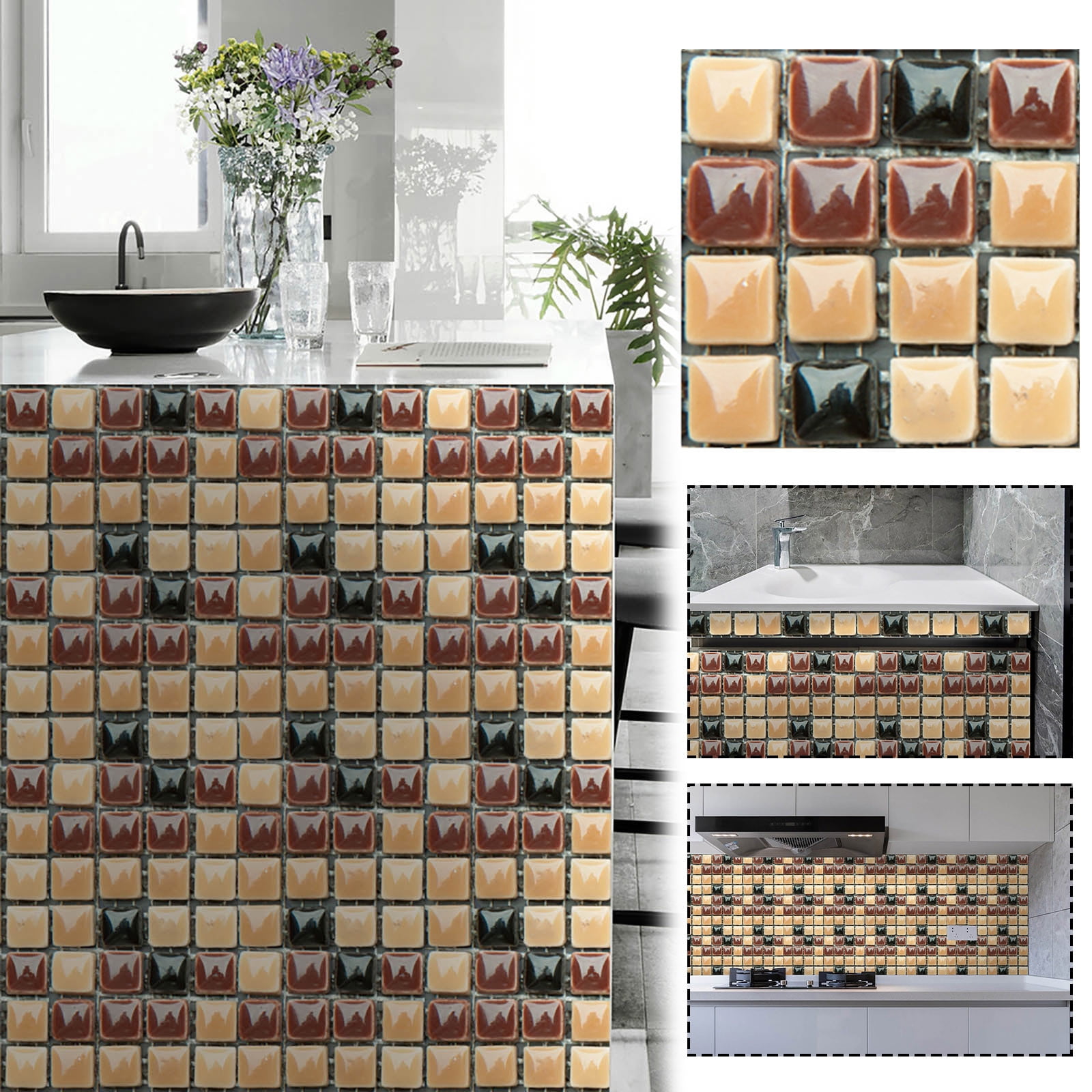 Ikohbadg DIY Wall and Floor Tile Stickers, Self-Adhesive and Easy to ...