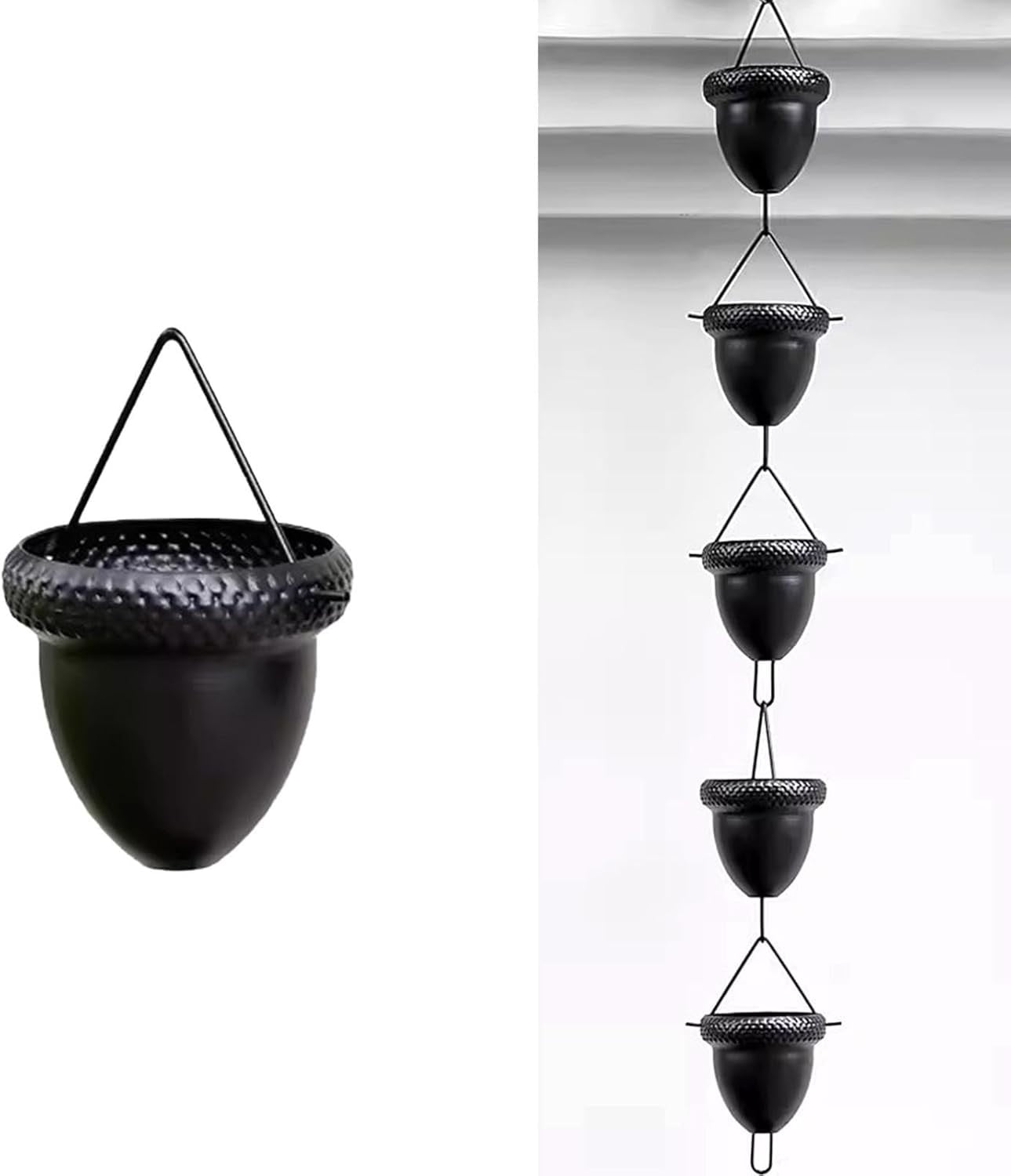 Ikohbadg Decorative Outdoor Rain Chain with Aluminum Cups, Functional ...