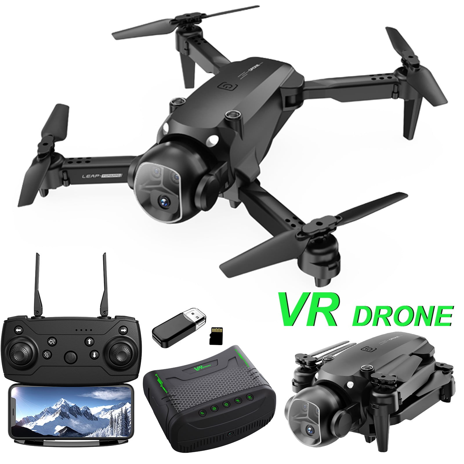 Ikohbadg FPV Drone with VR Glasses, 2.4G RC Quadcopter, Altitude Hold ...