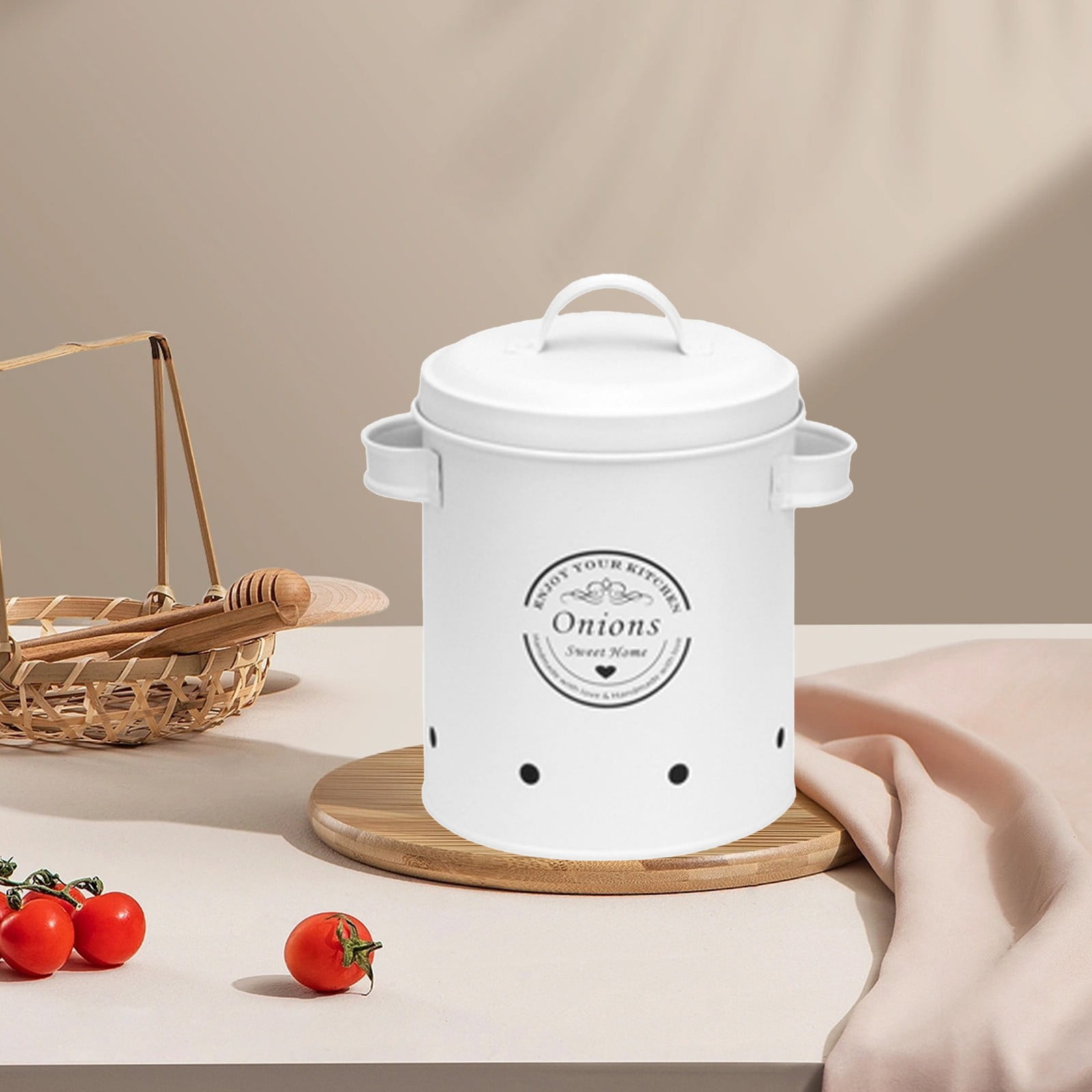 Ikohbadg Fruit Vegetable Buckets Kitchen Potato Onions Garlic, Metal ...